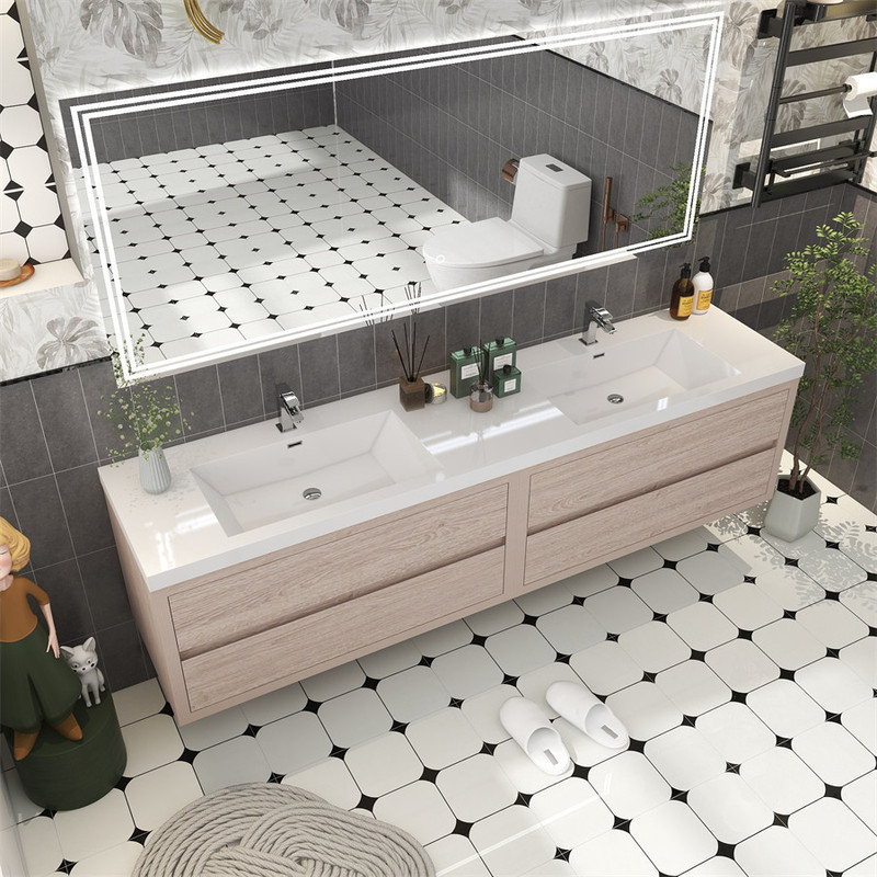 Louis 84" Floating Modern Bathroom Vanity - LOS ANGELES VANITIES