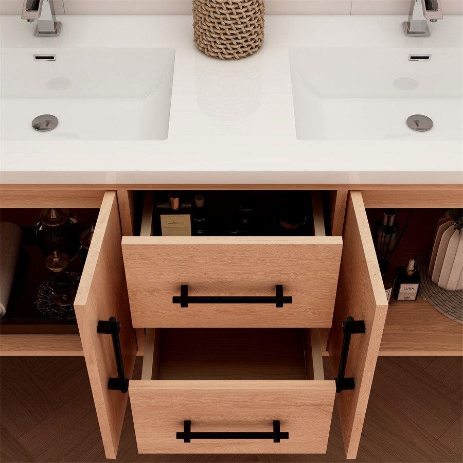 Victoria 60" Solid Wood Floating Bathroom Vanity - DOUBLE SINK - LOS ...