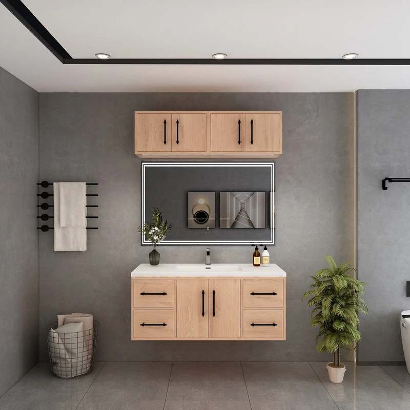Victoria 48" Solid Wood Floating Bathroom Vanity - LOS ANGELES VANITIES
