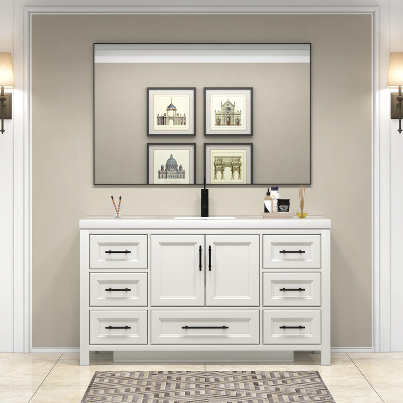 VIV 60" Solid Wood Freestanding Bathroom Vanity (Single Sink) - LOS ...