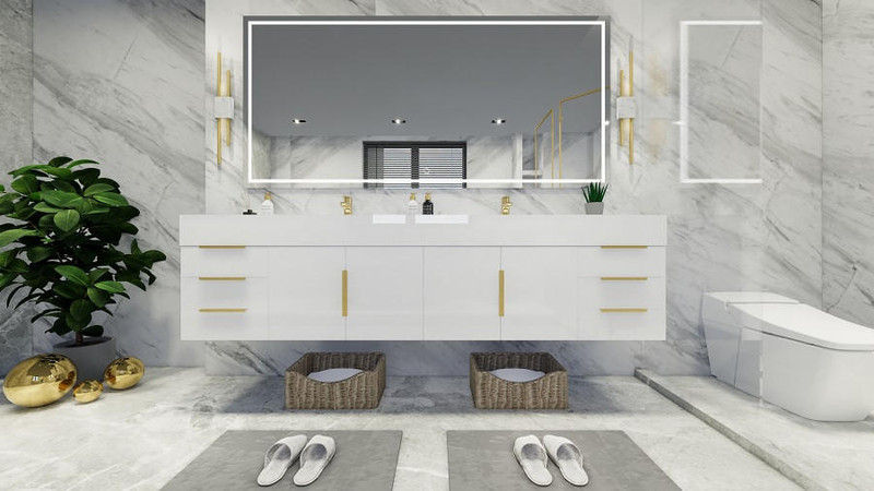 BT001 84" Floating Vanity with Reinforced Acrylic Sink - LOS ANGELES ...