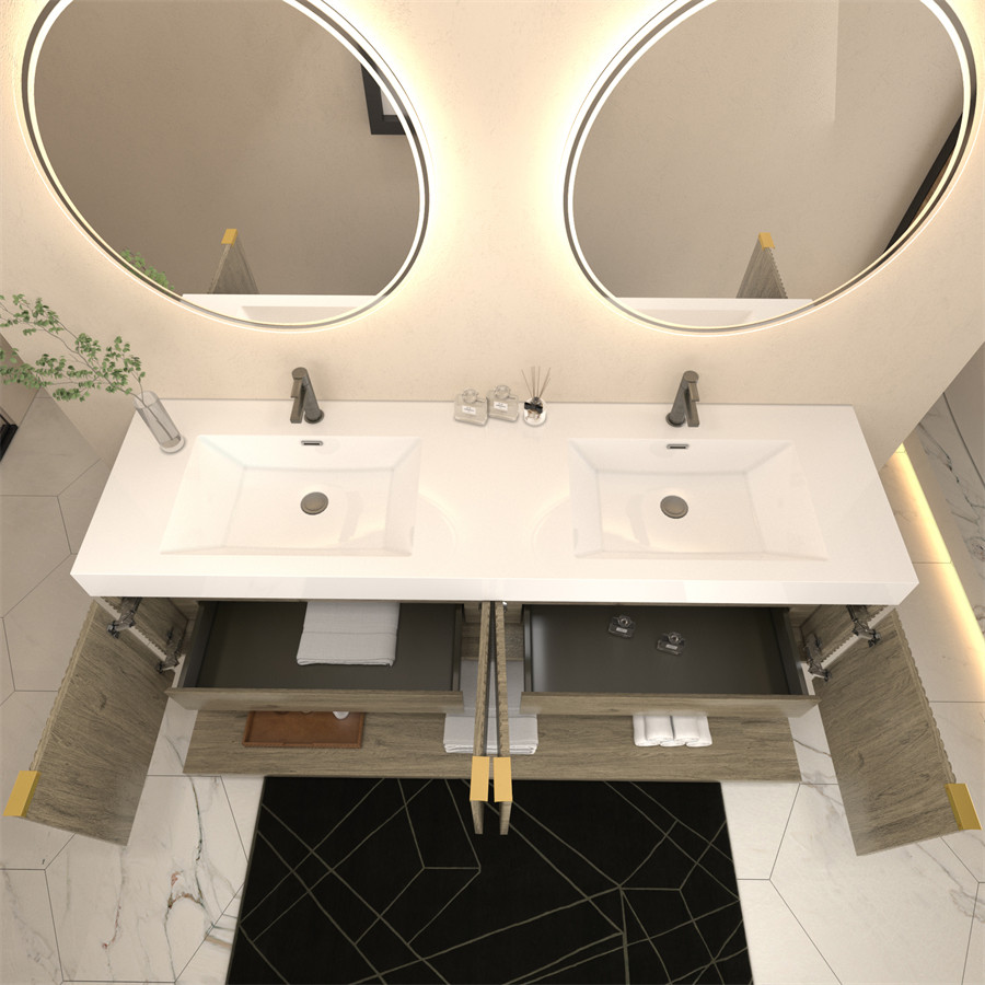 MT 72" Floating Modern Bathroom Vanity - double sink