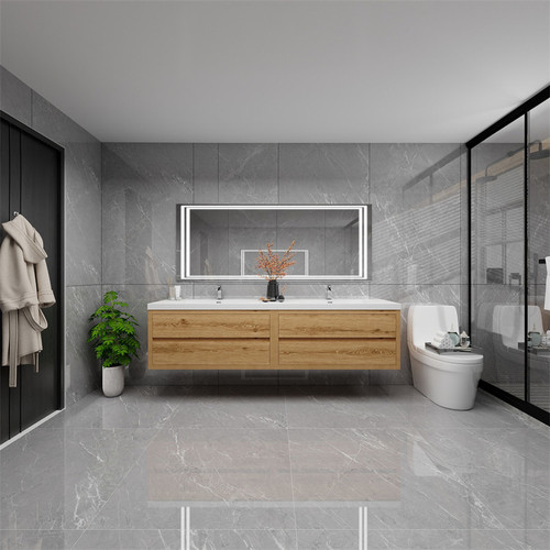 Louis 84" Floating Modern Bathroom Vanity - LOS ANGELES VANITIES