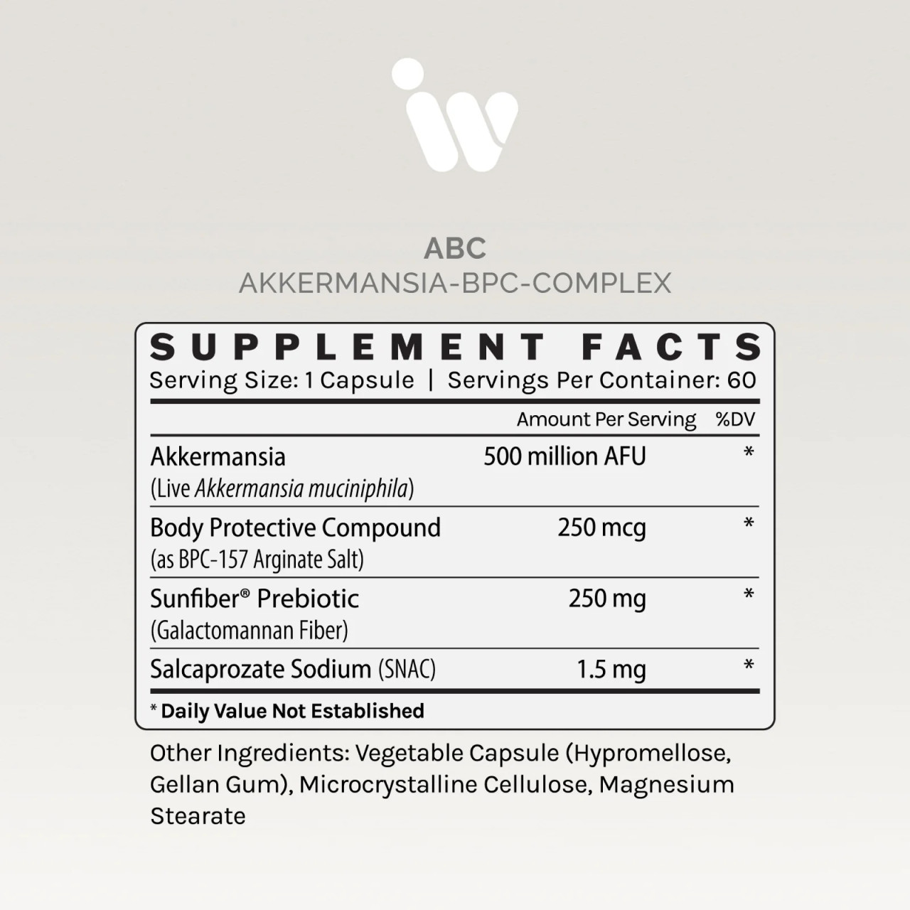 ABC Prebiotic | Live Probiotic | Peptide 60 CAPS - SFRAW