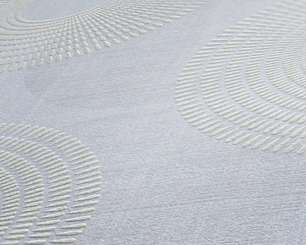 Contemporary Embossed Circle Blue Grey Non Woven Wallpaper | AS ...