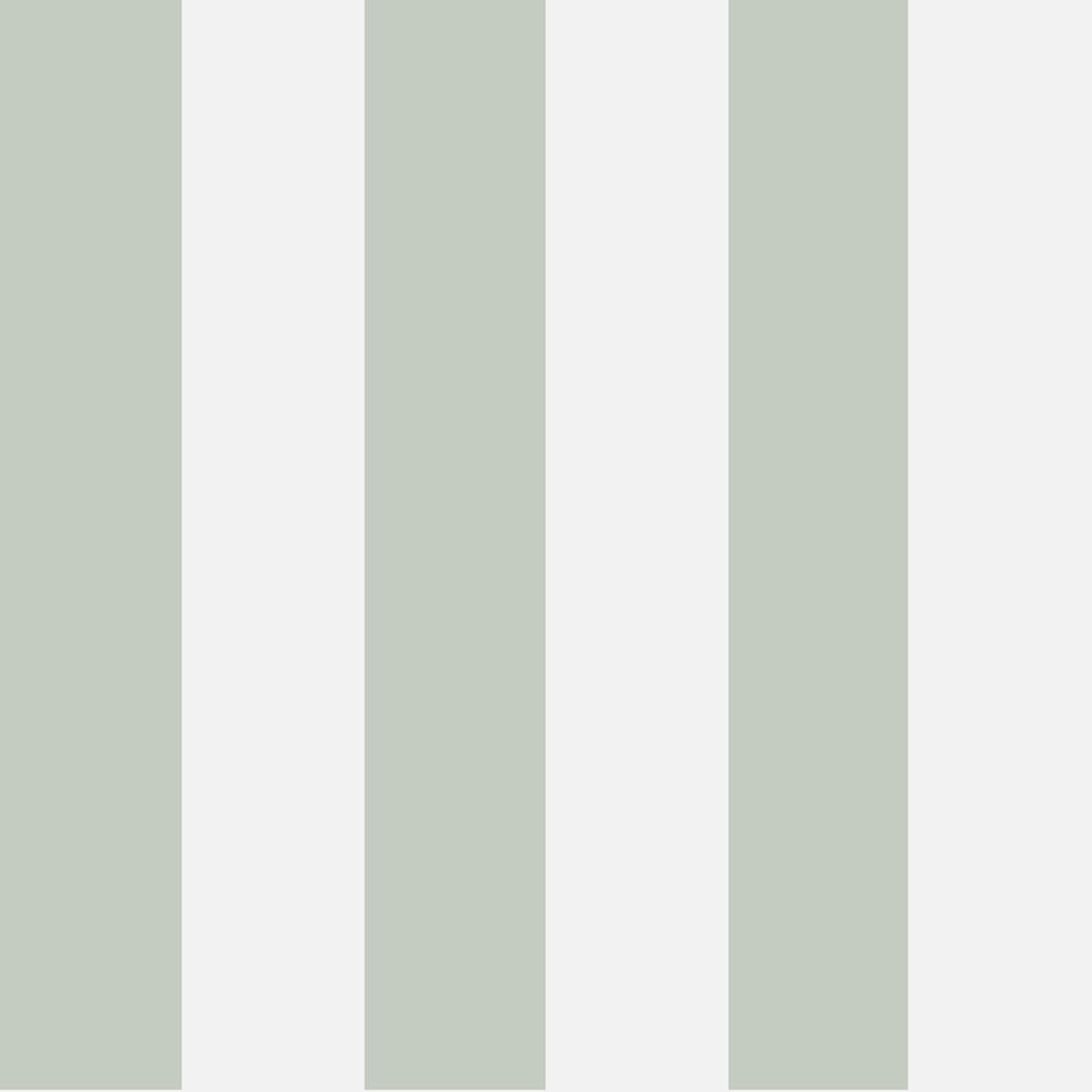 Wide Striped Sage Green Non Woven Wallpaper | Cole and Son Glastonbury ...
