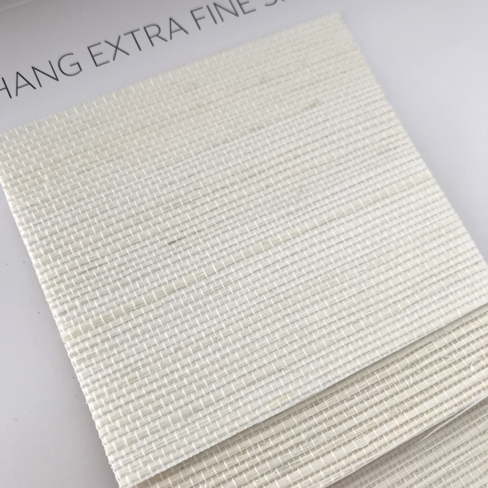 White Thibaut Shang Extra Fine Sisal Grasscloth Wallpaper