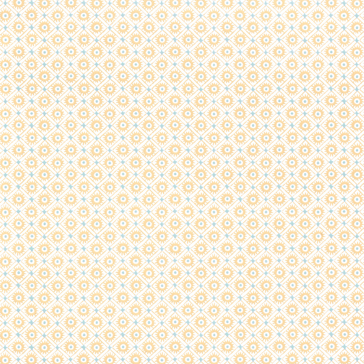 Geometric Diamond Sun Trellis Soft Gold Wallpaper | Anna French Mini Sun