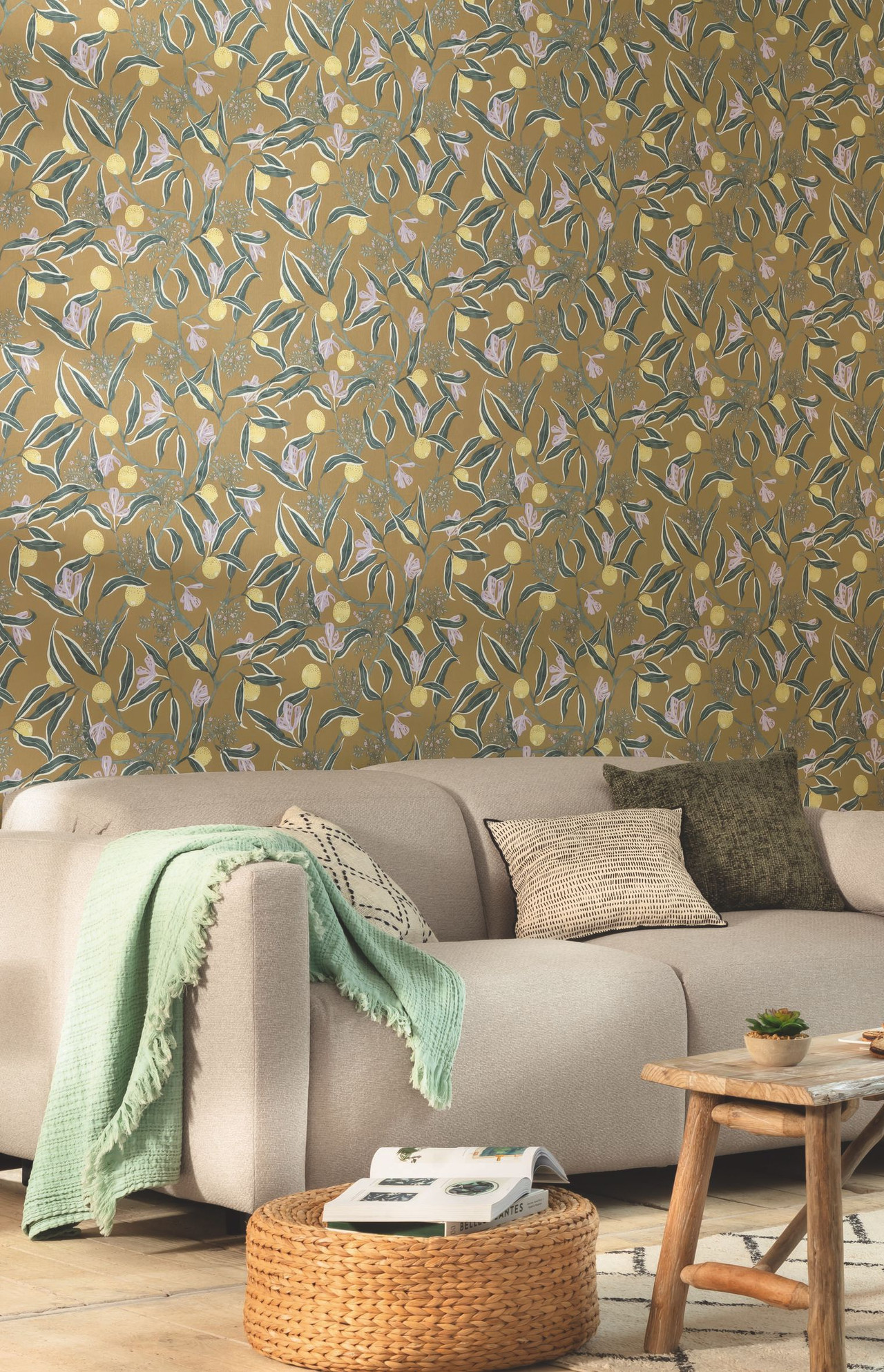Wild Safari Animals Khaki Green Wallpaper | Wear The Walls Assemble