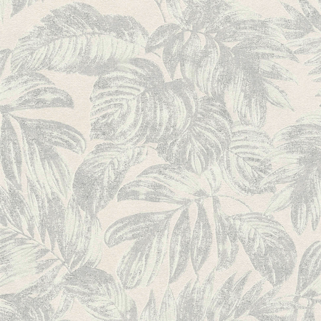 Large Scale Leaves Ivory Silver Wallpaper | AS Creation Orbifolia