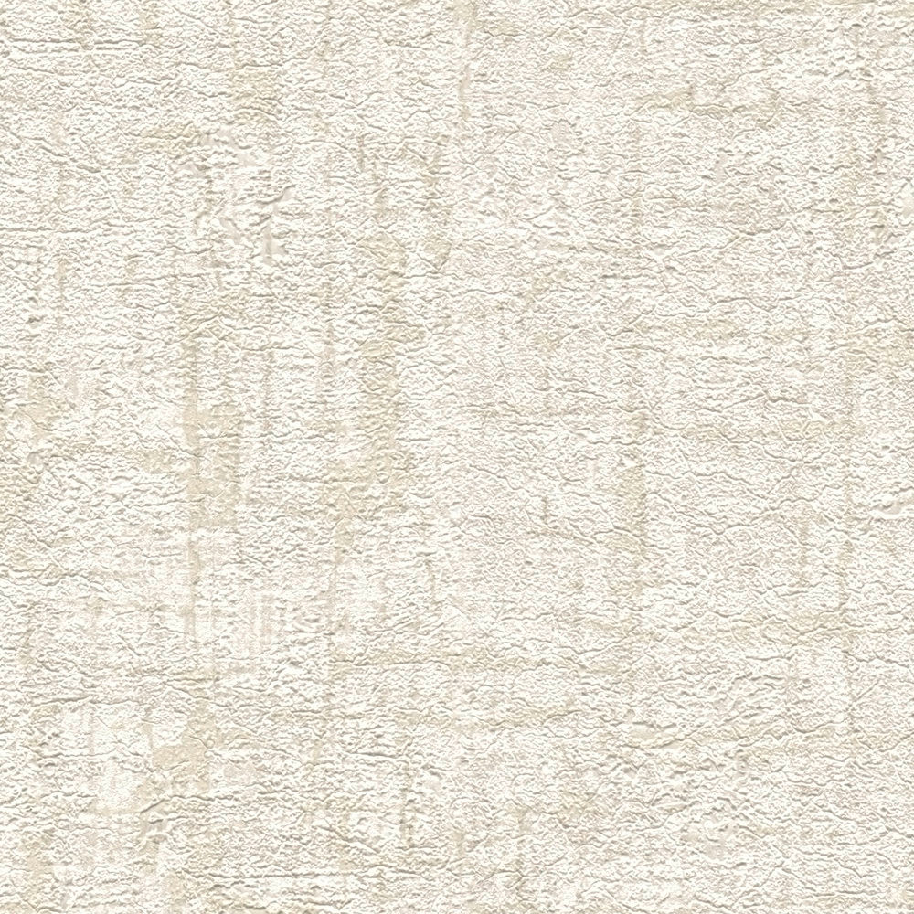 Roughly Textured Plain Metallic White Wallpaper | AS Creation Ilia