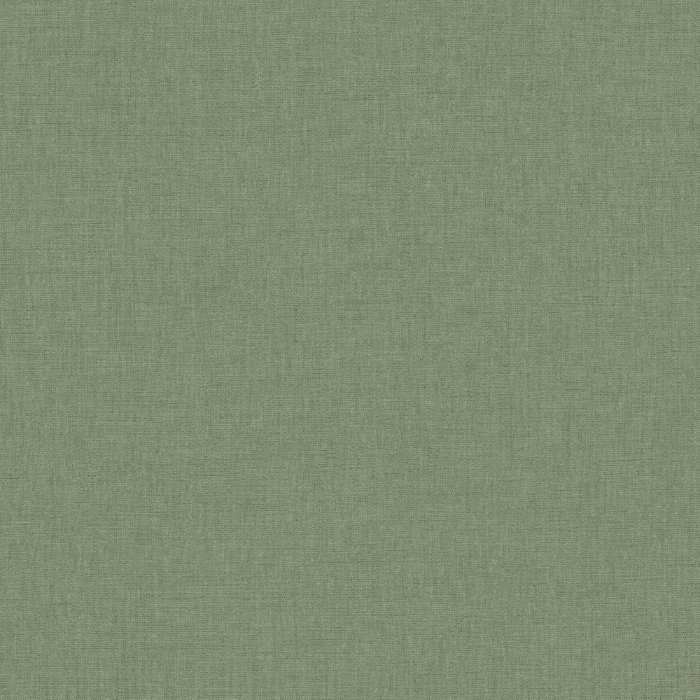 Plain Linen Effect Subtle Texture Sage Green Vinyl Wallpaper | Caselio