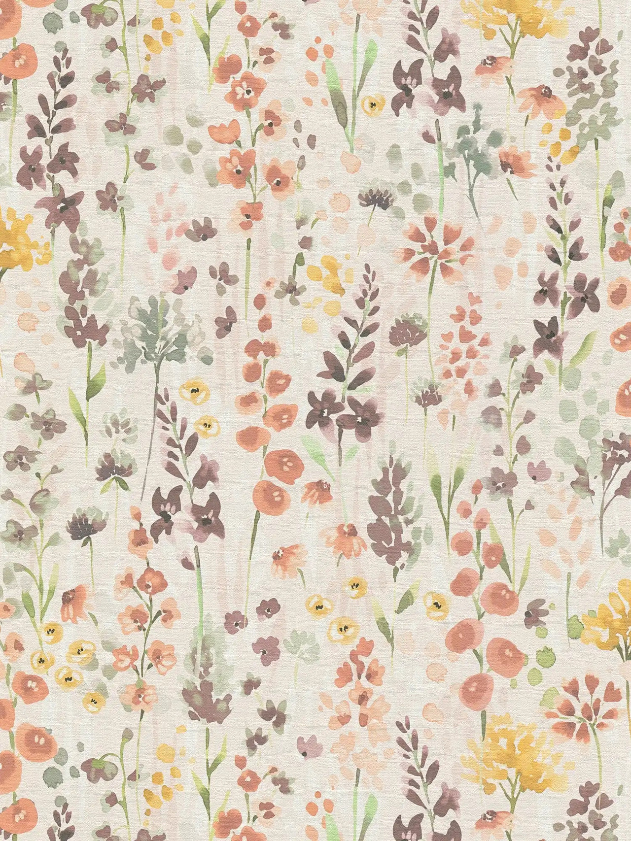 Field Of Floral Blooms Burnt Orange Wallpaper | AS Creation Watercolour ...