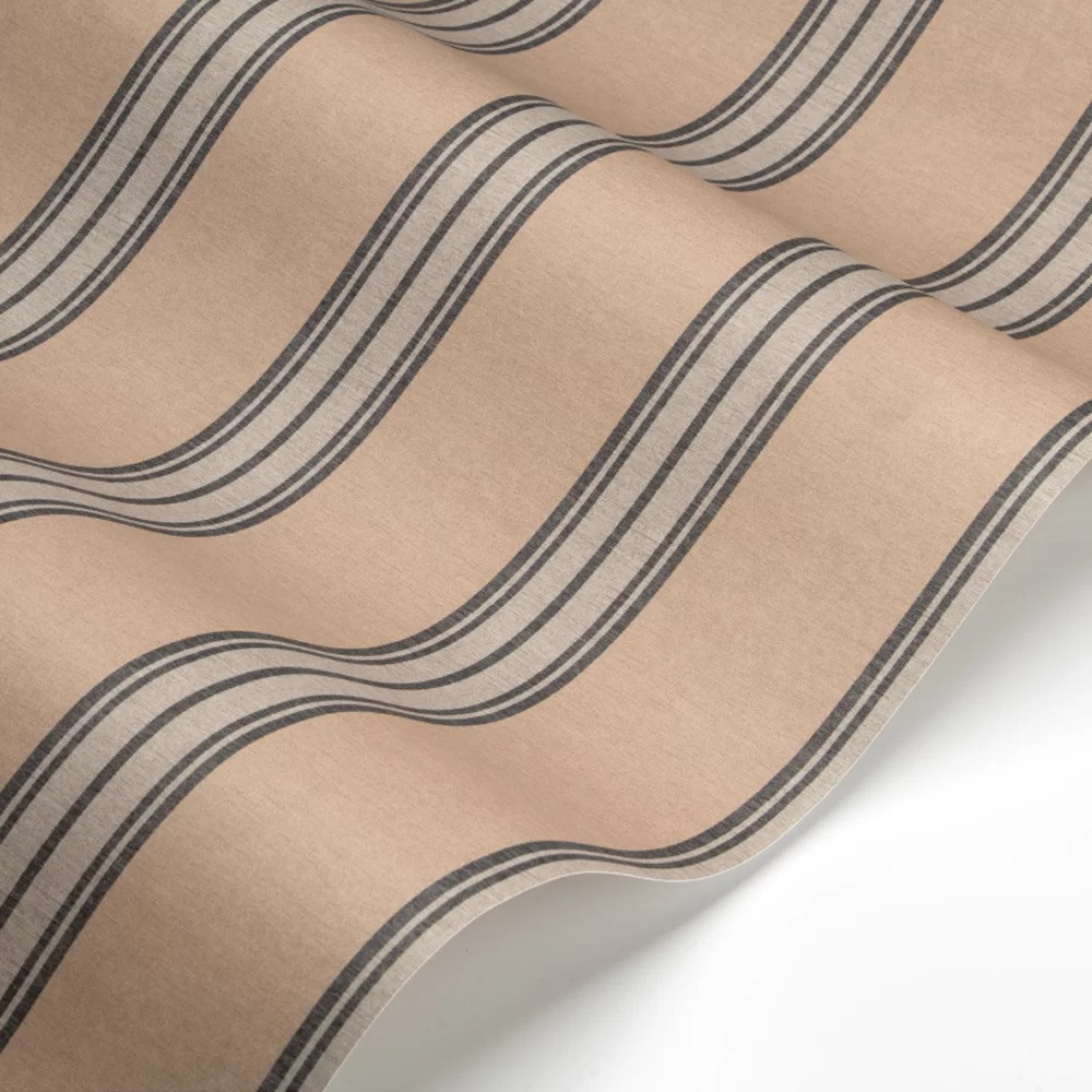 Timeless Contrasting Stripes Taupe Brown Wallpaper | Timothy Wilman ...