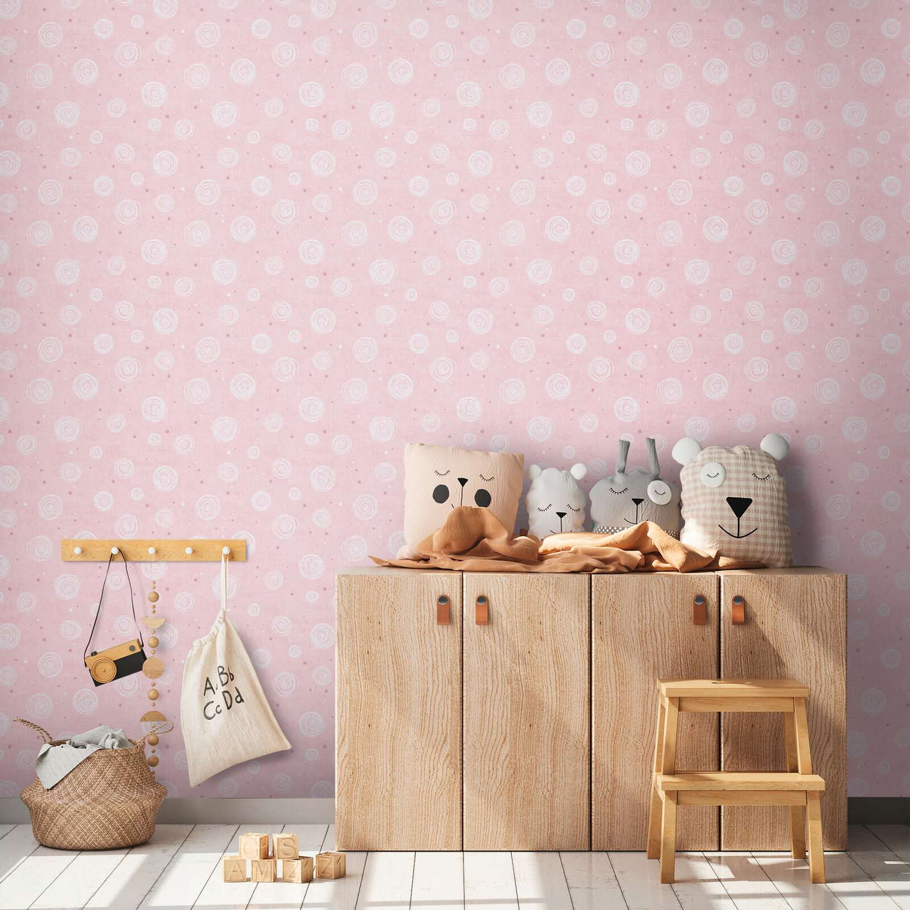 Childrens Irregular Circles Pink Wallpaper | AS Creation Vortex