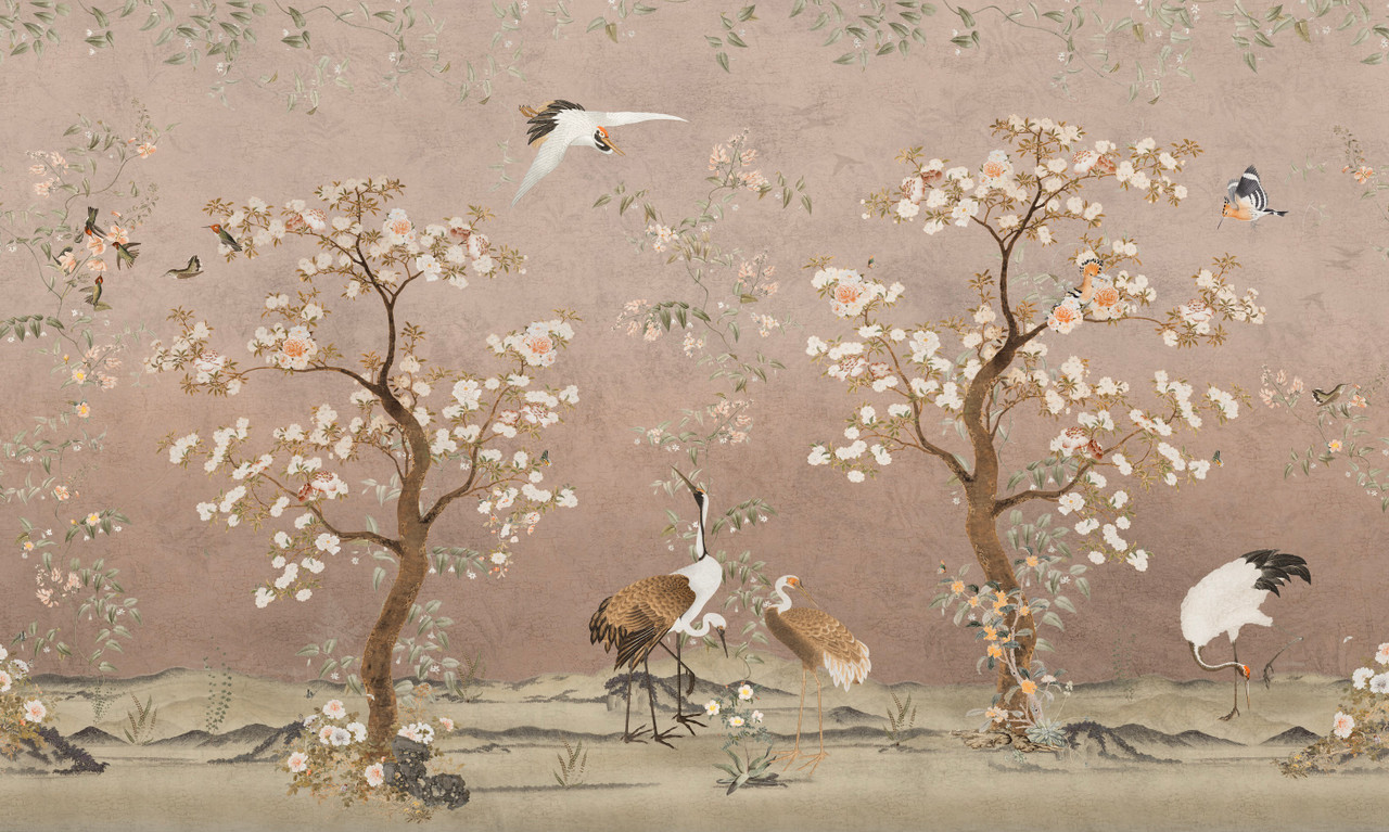 Mural - Lingering Garden Blush (Per Sqm) - Natty and Polly Wallpaper ...