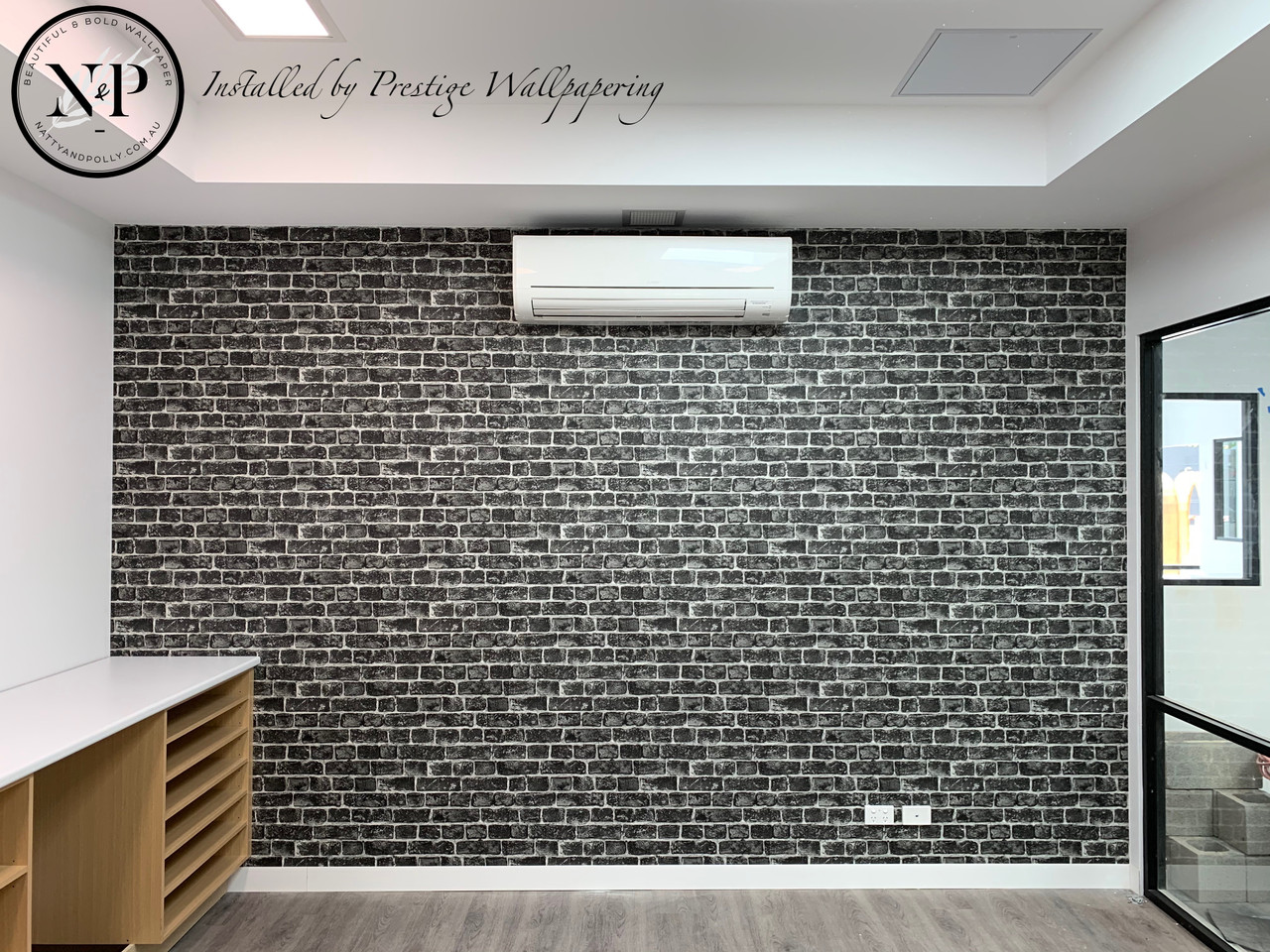 Textured Black and Grey Clinker Bricks Non Woven Wallpaper | AS Creation