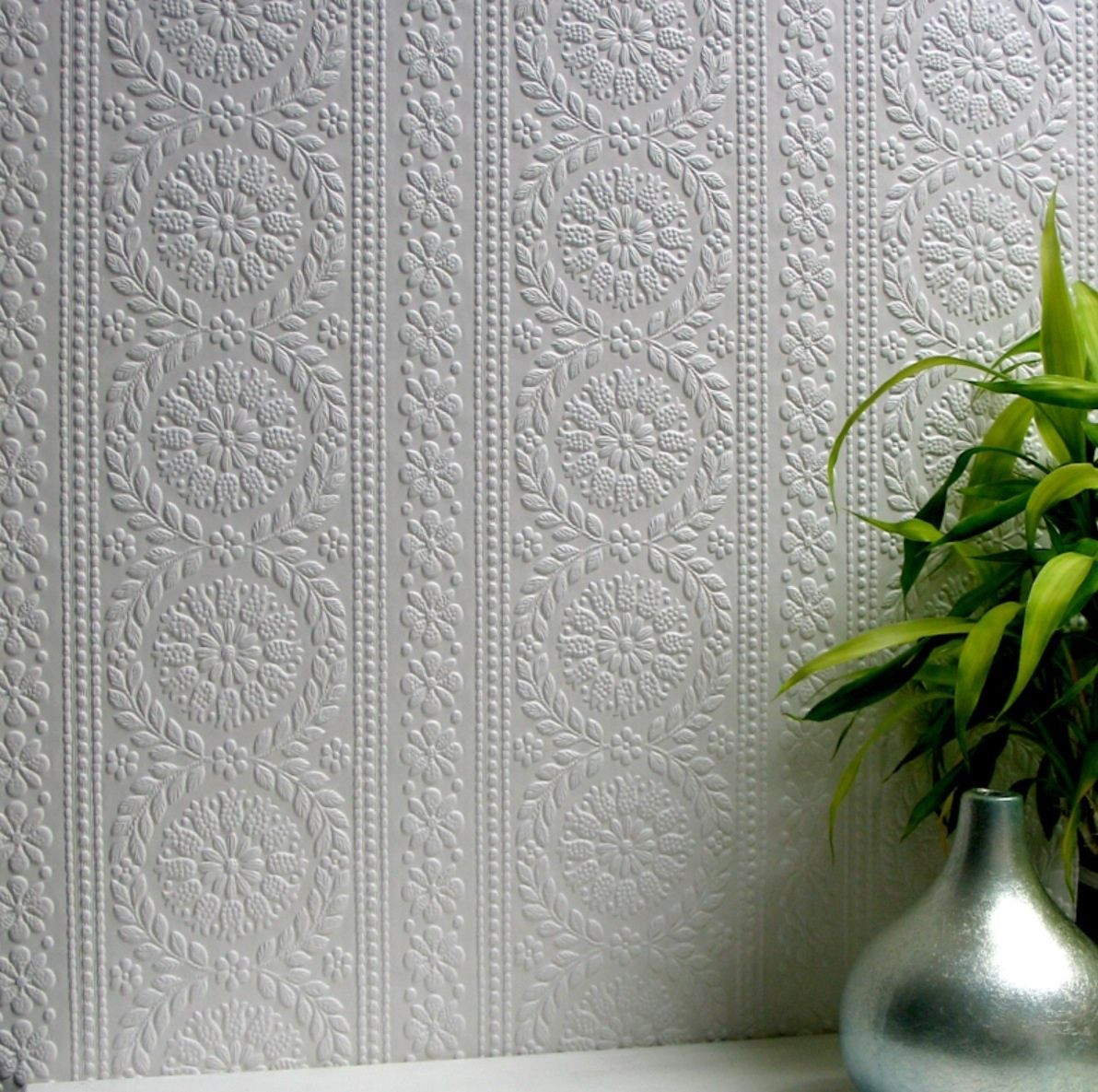Stripe Embossed Wallpaper | Anaglypta Townsend Paintable