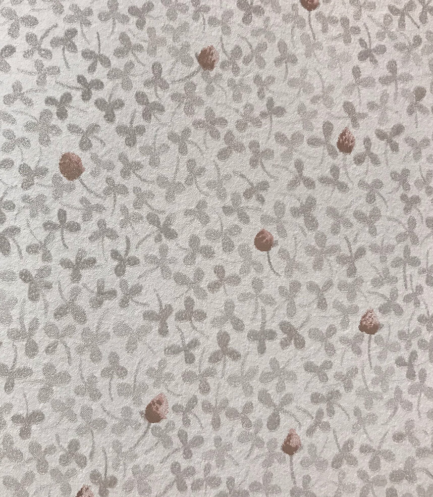 Dainty Clover Leaves Brown Wallpaper