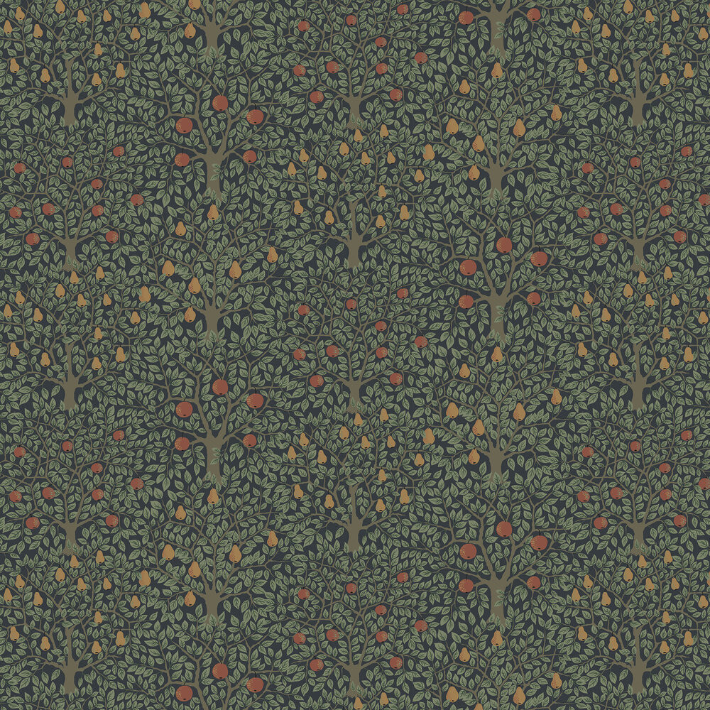 Botanical Fruit Trees Black Pomona Wallpaper