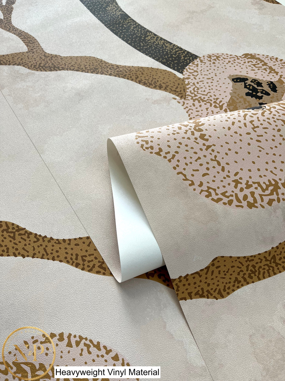 Japanese Sakura Cherry Blossom Tree Sand and Blush Wallpaper Mural