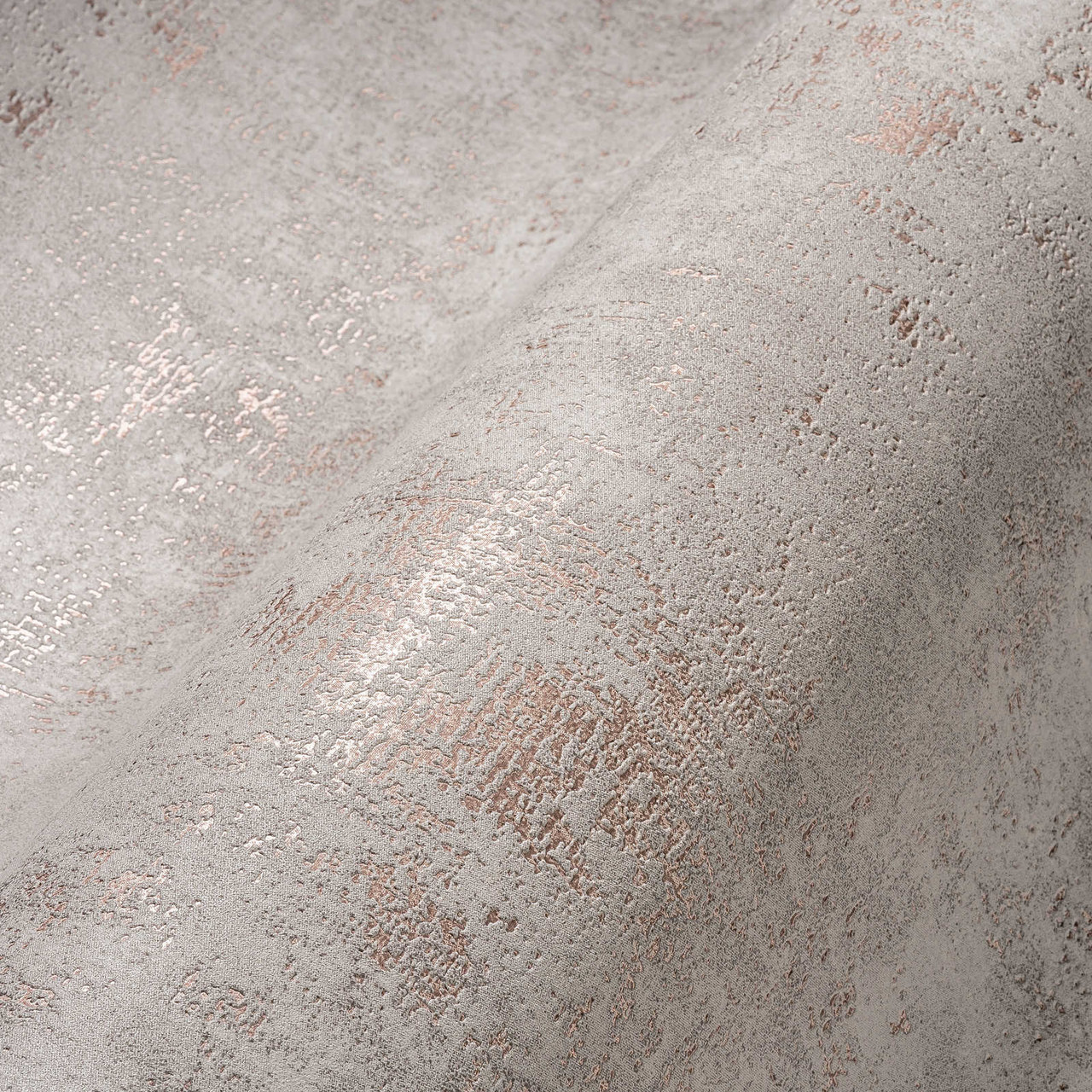 Textured Render Effect Grey Metallic Copper Non Woven Vinyl Wallpaper ...