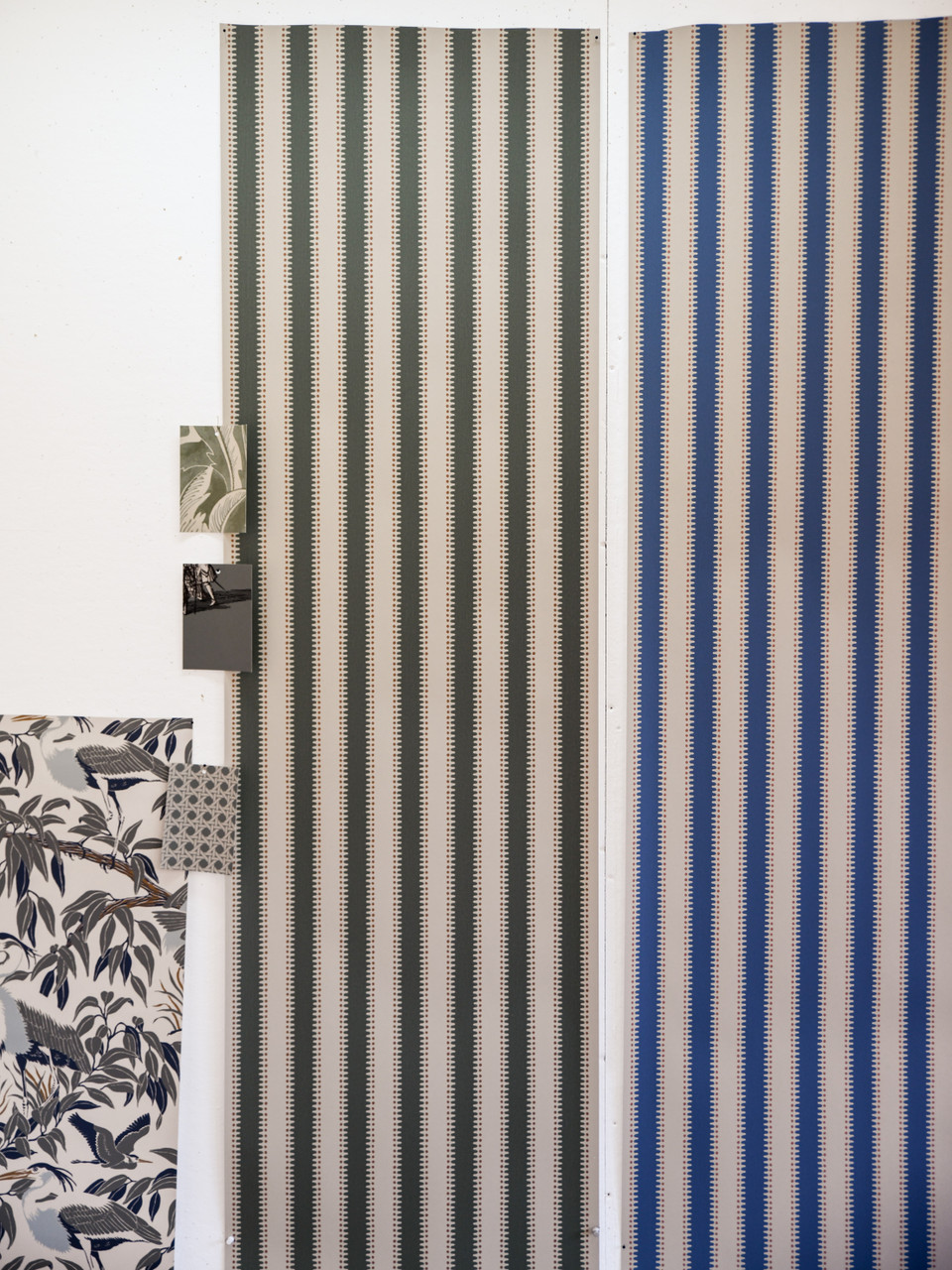 Striped Denim Blue Non Woven Wallpaper | Långelid / Von Brömssen Jagged ...