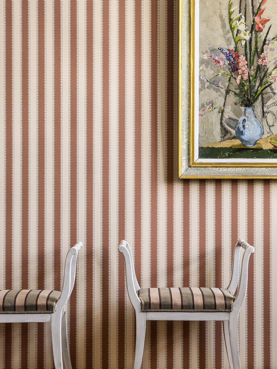 Stripe Natural Tan Non Woven Wallpaper | Långelid / Von Brömssen Jagged ...