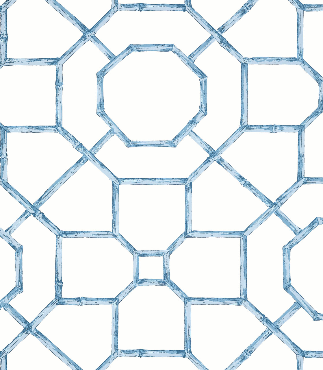 Octagonal Trellis Effect Light Blue Wallpaper | Thibaut Arbor