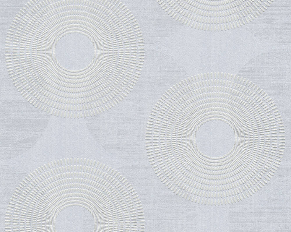 Contemporary Embossed Circle Blue Grey Non Woven Wallpaper | AS ...
