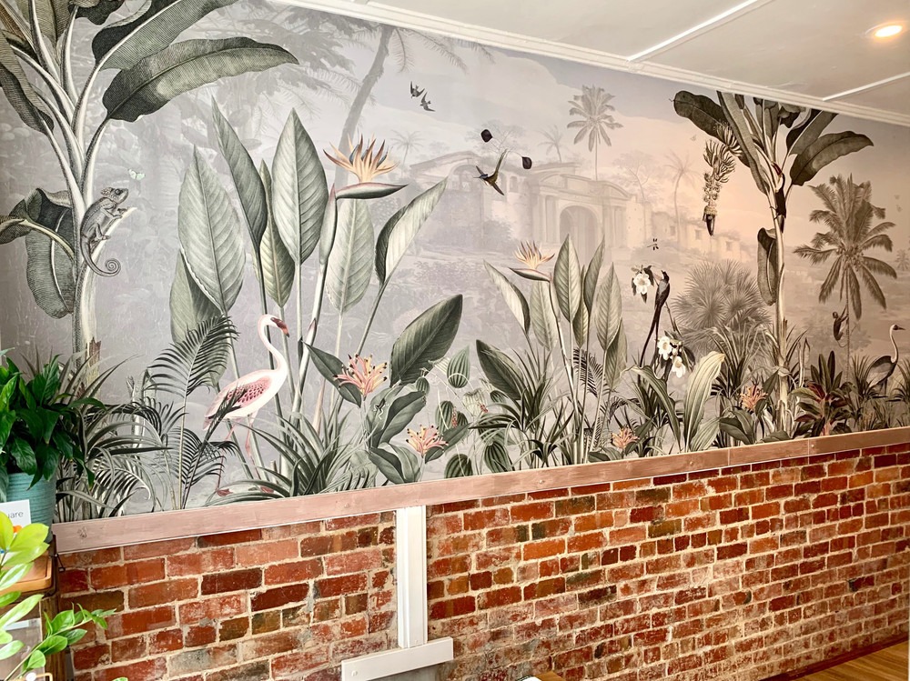 Panoramic Tropical Jungle Theme Wallpaper Mural | Made in Australia