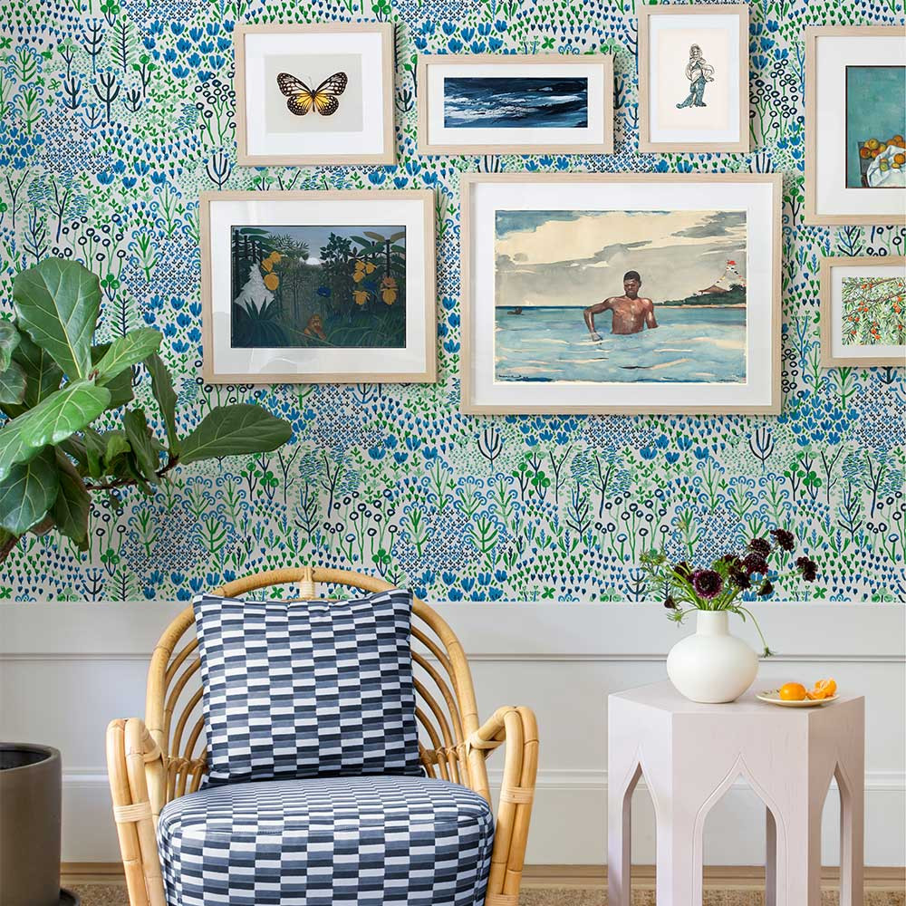 Field Of Wildflowers Blue Non Woven Wallpaper | A Street Prints Pasture