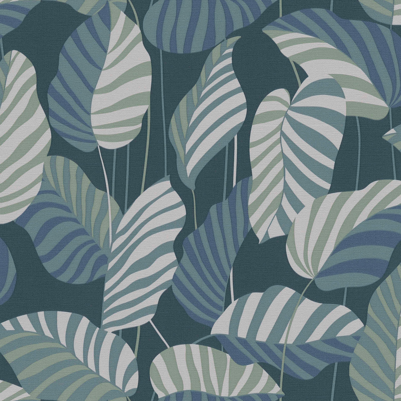 Large Scale Botanical Leaves Blue Non Woven Wallpaper | AS Creation