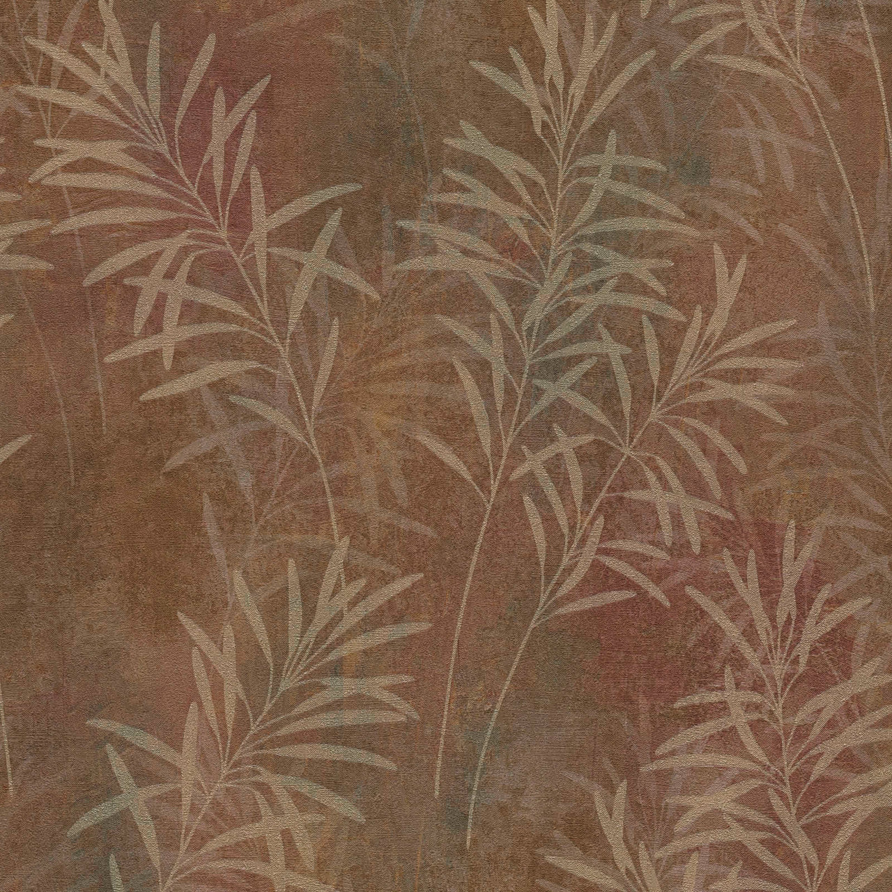 Eucalyptus Branches Leaves Copper Non Woven Wallpaper | AS Creation