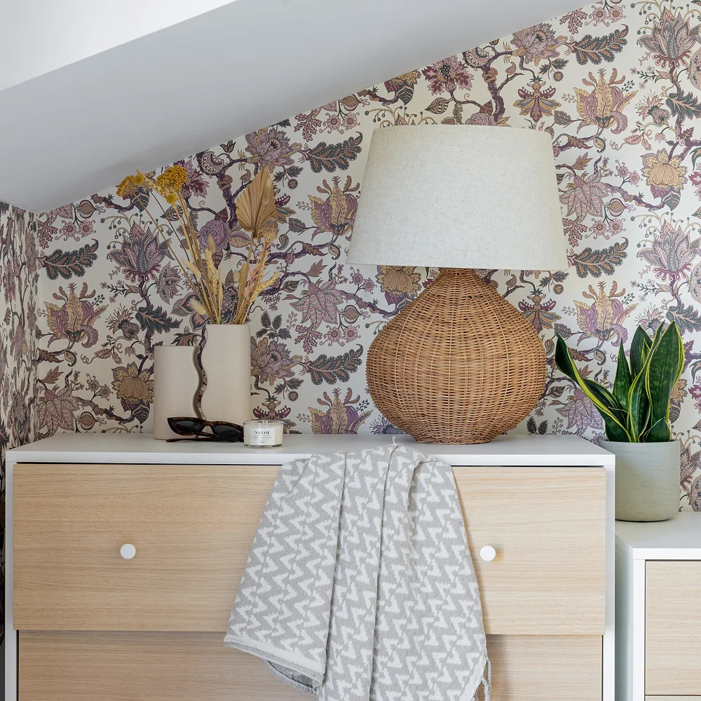 Bold Floral Paisley Style Mulberry Non Woven Wallpaper | Wear The Walls ...