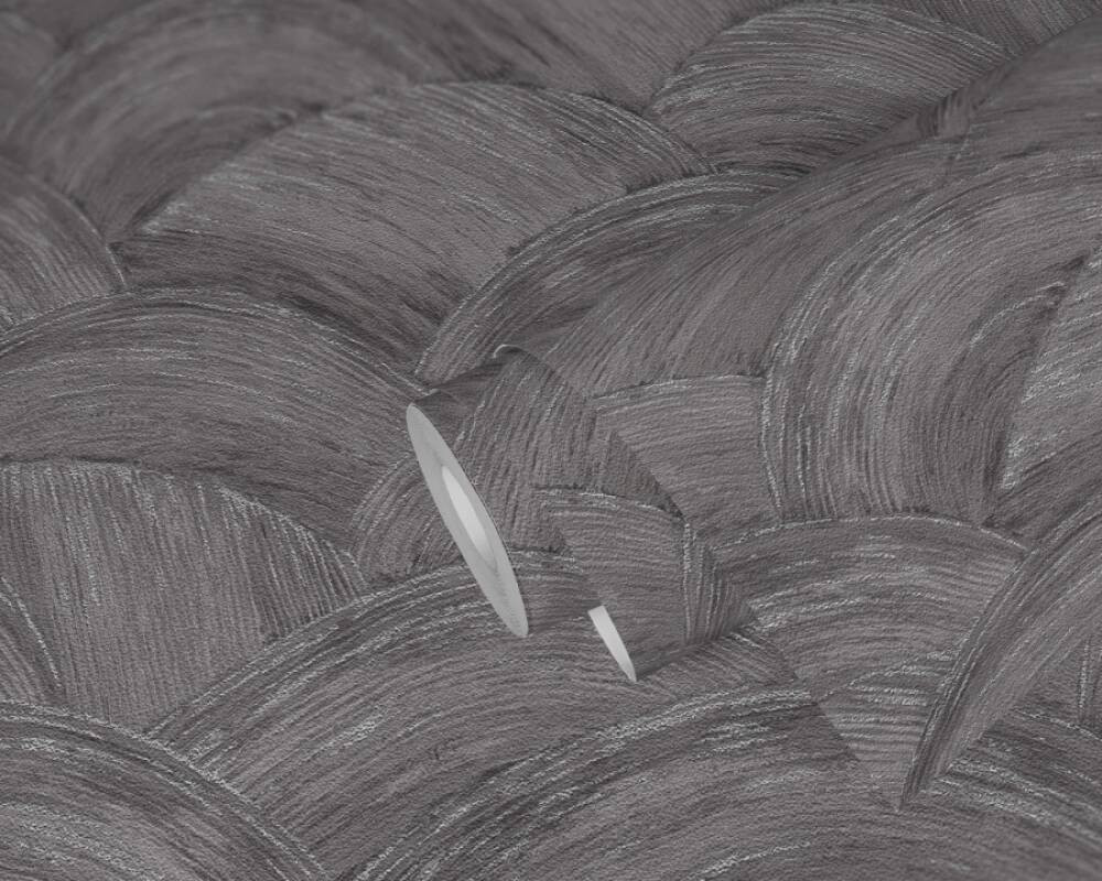 Hand Painted Effect Metallic Grey Non Woven Wallpaper | AS Creation