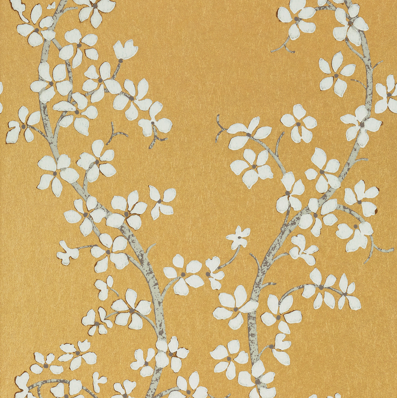 Elegant Chinoiserie Trees Metallic Gold Non Woven Wallpaper | Anna ...