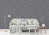Textured Checkered Dark Grey Wallpaper | Living Walls Checkers