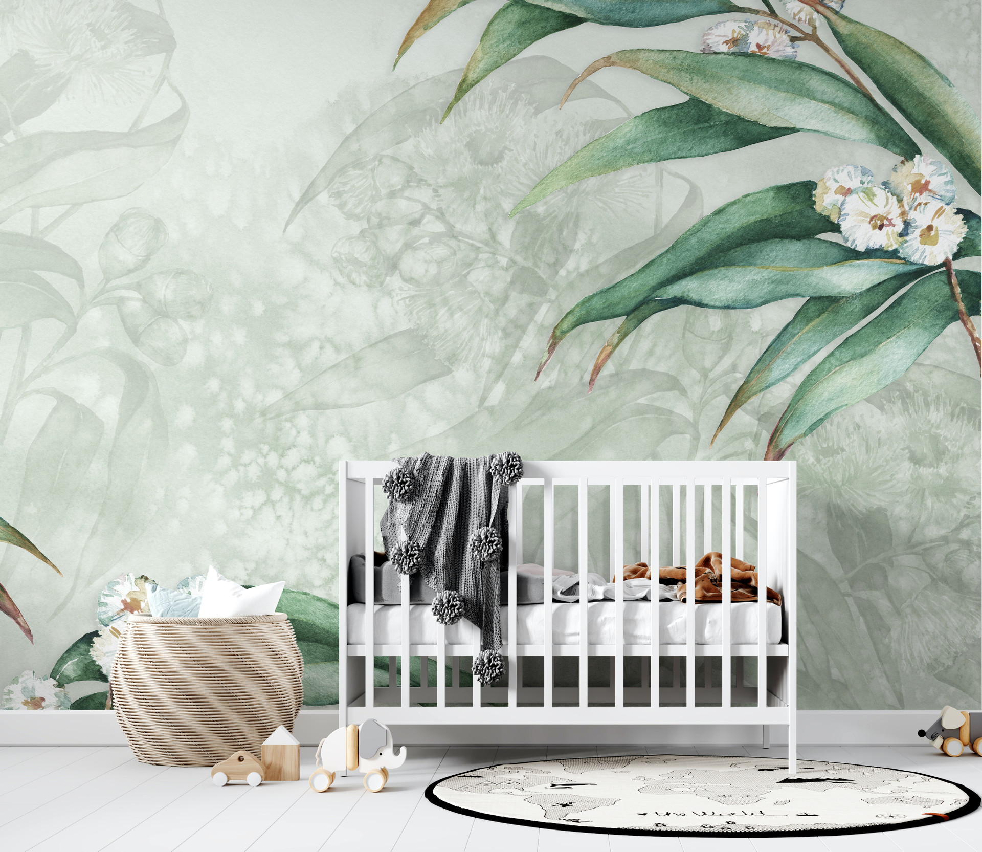 Sage Green Eucalyptus Tree Australiana Leaves Wallpaper Mural Australiana