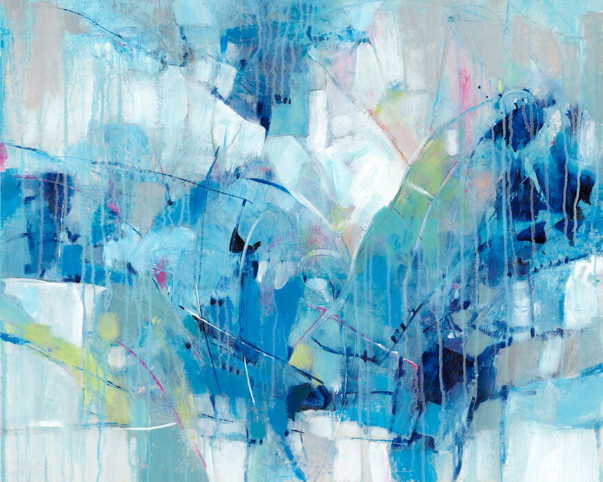 Ice Breaker Paint Effect Abstract Art Blue Wallpaper Mural