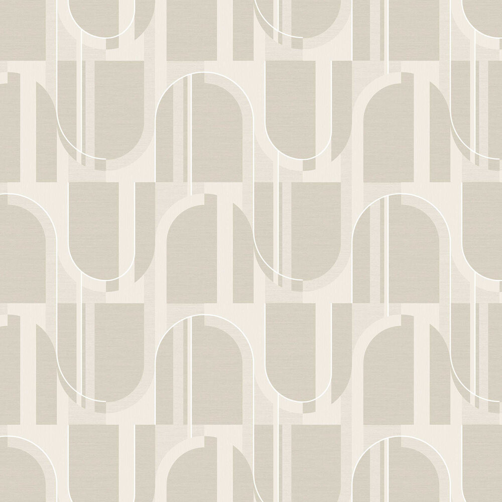 Architectural Geometric Arches Taupe Wallpaper | Graham and Brown Marcia
