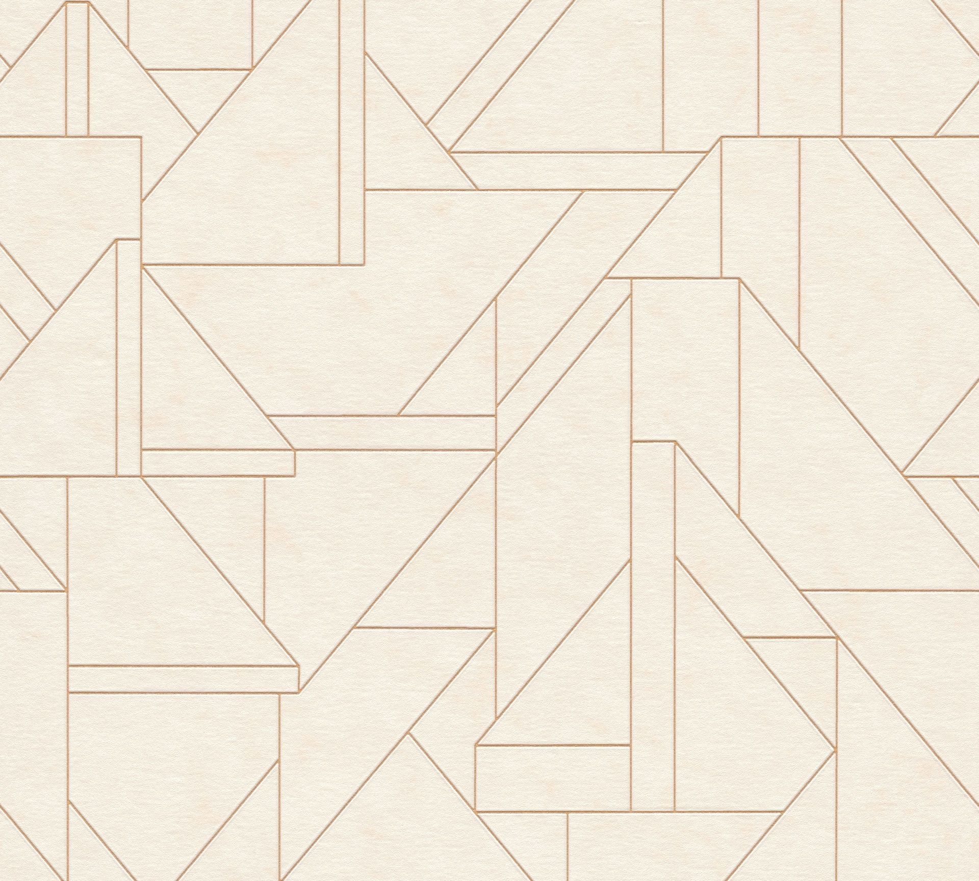 Geometric Maze Effect Metallic Cream Gold Wallpaper | AS Creation Geo Maze