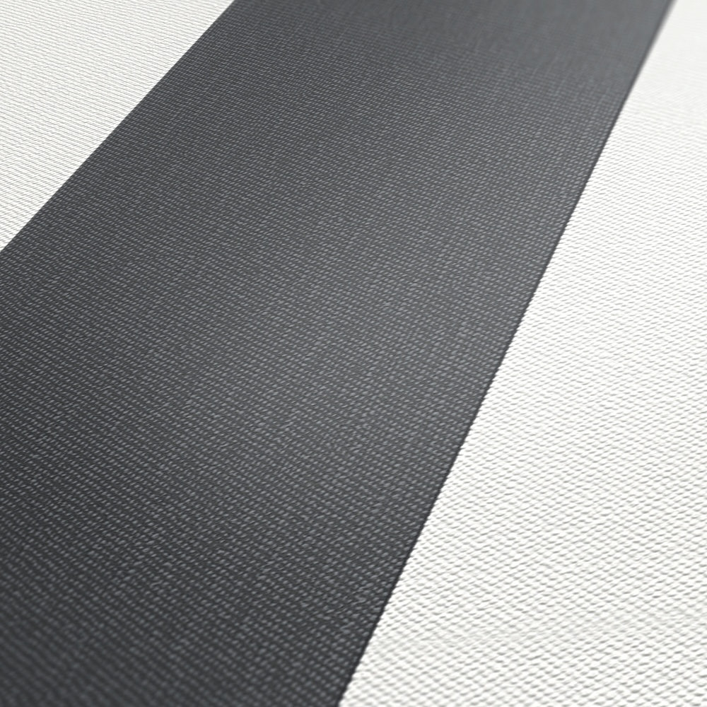 Large Striped Dark Grey Wallpaper | AS Creation Block Stripe