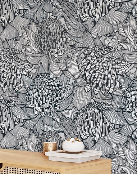 Australian Waratah Flowerhead Coral Pink Grey Wallpaper | Patricia ...