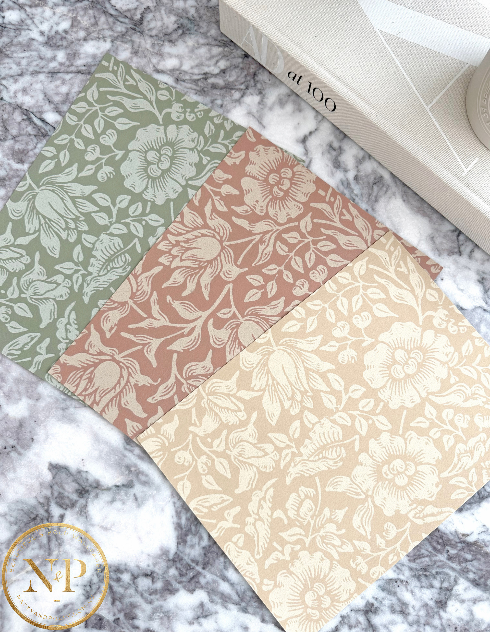 Vintage Intertwining Floral Foliage Green Wallpaper | Galerie Mallow