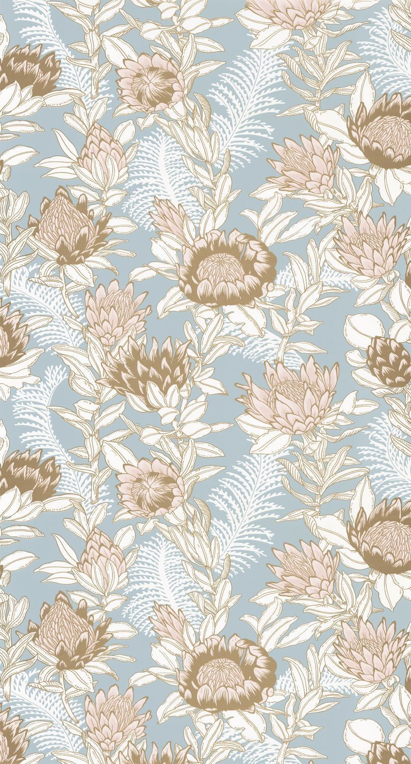 Dream Garden - Blue / Pink (3 Rolls Avail.) - Natty and Polly Wallpaper ...