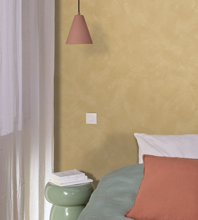 Plain Textured Effect Savannah Yellow Vinyl Wallpaper | Caselio Plain Matte
