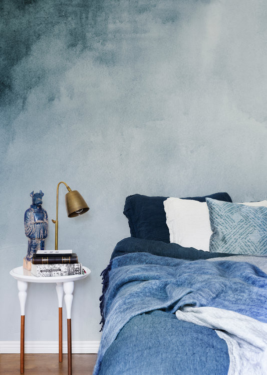 Blue Watercolour Paint Wallpaper Mural