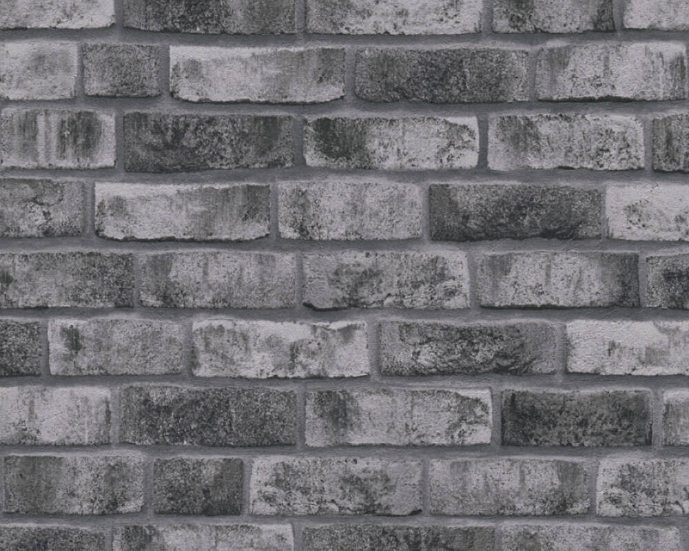 Faux Brick Grey Non Woven Wallpaper | AS Creation Whitewashed Brick