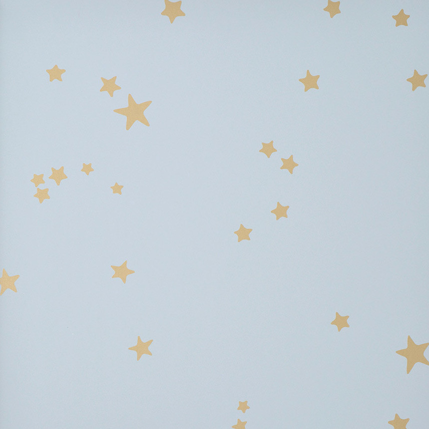 Childrens Magical Small Scale Stars Pale Blue Non Woven Wallpaper ...
